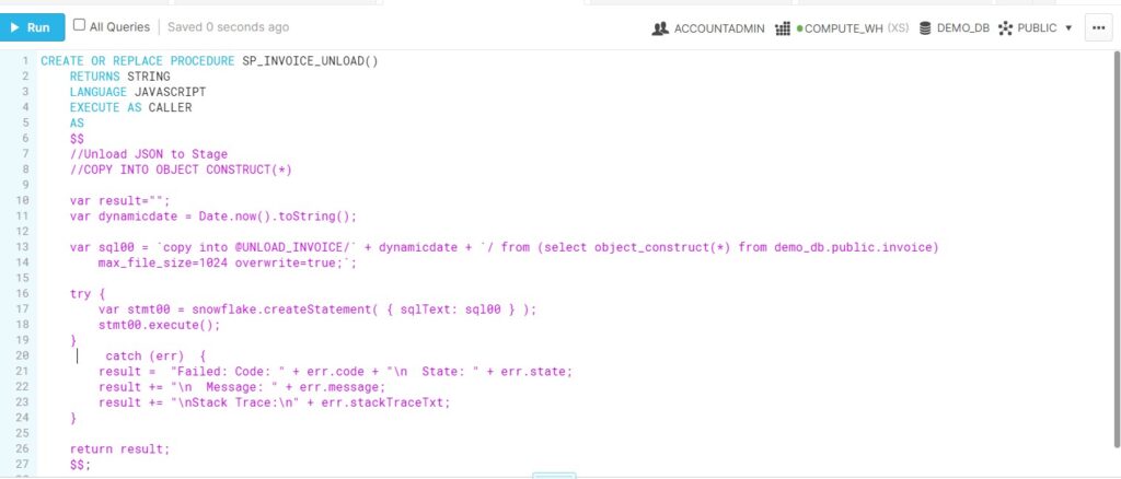 Snowflake : Unload Table to Stage Area - Cloudyard