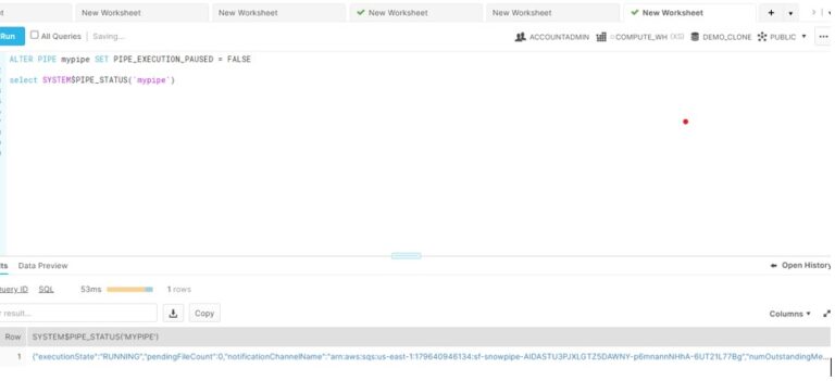 Snowpipe setup in CLONING Database - Cloudyard