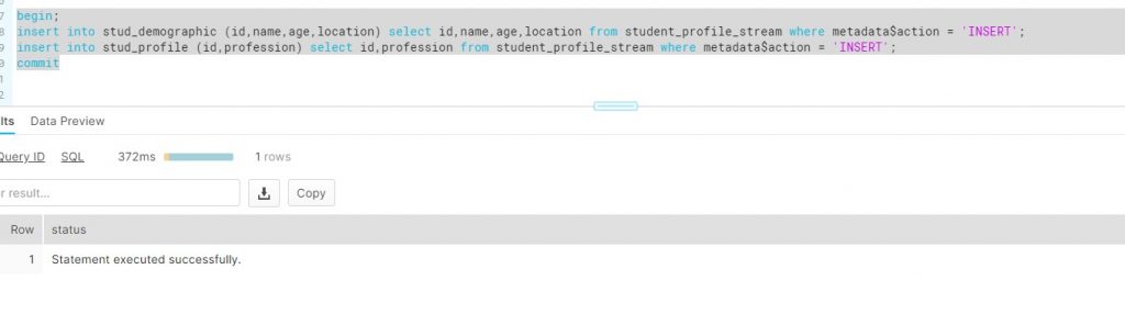 Snowflake: Transaction Block with STREAMS - Cloudyard