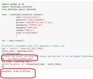 Snowflake to Python :Read_Sql() and Fetch_Pandas() - Cloudyard