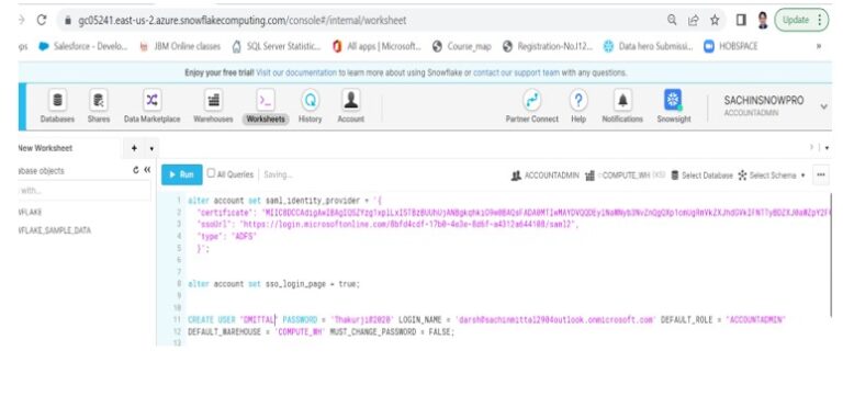 Snowflake SSO Login with Azure Active Directory - Cloudyard