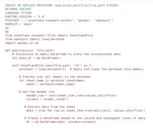 Read Excel using SnowflakeFile.open - Cloudyard