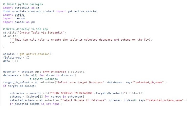Streamlit: Create and Load Table Dynamically - Cloudyard