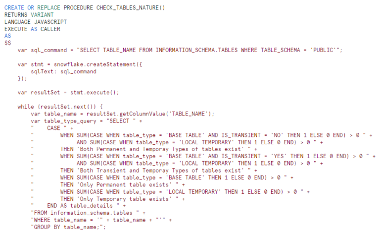 Identifying Table Types Within a Session - Cloudyard