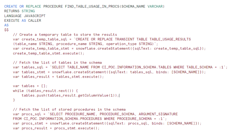 Analyzing Table Usage in Stored Procedures - Cloudyard